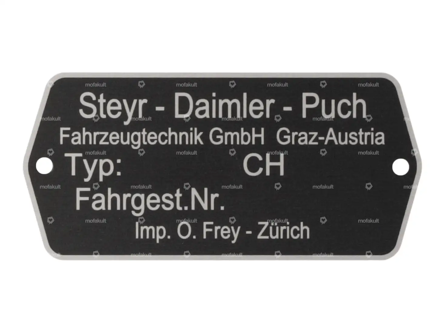 Typenschild Schweiz blanco | Puch | mofakult