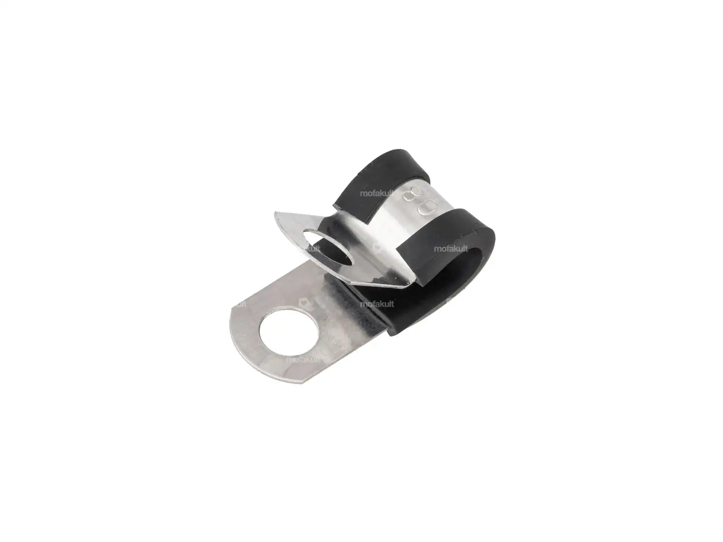 Cable clamp 8 mm rubber insert Inox | mofakult