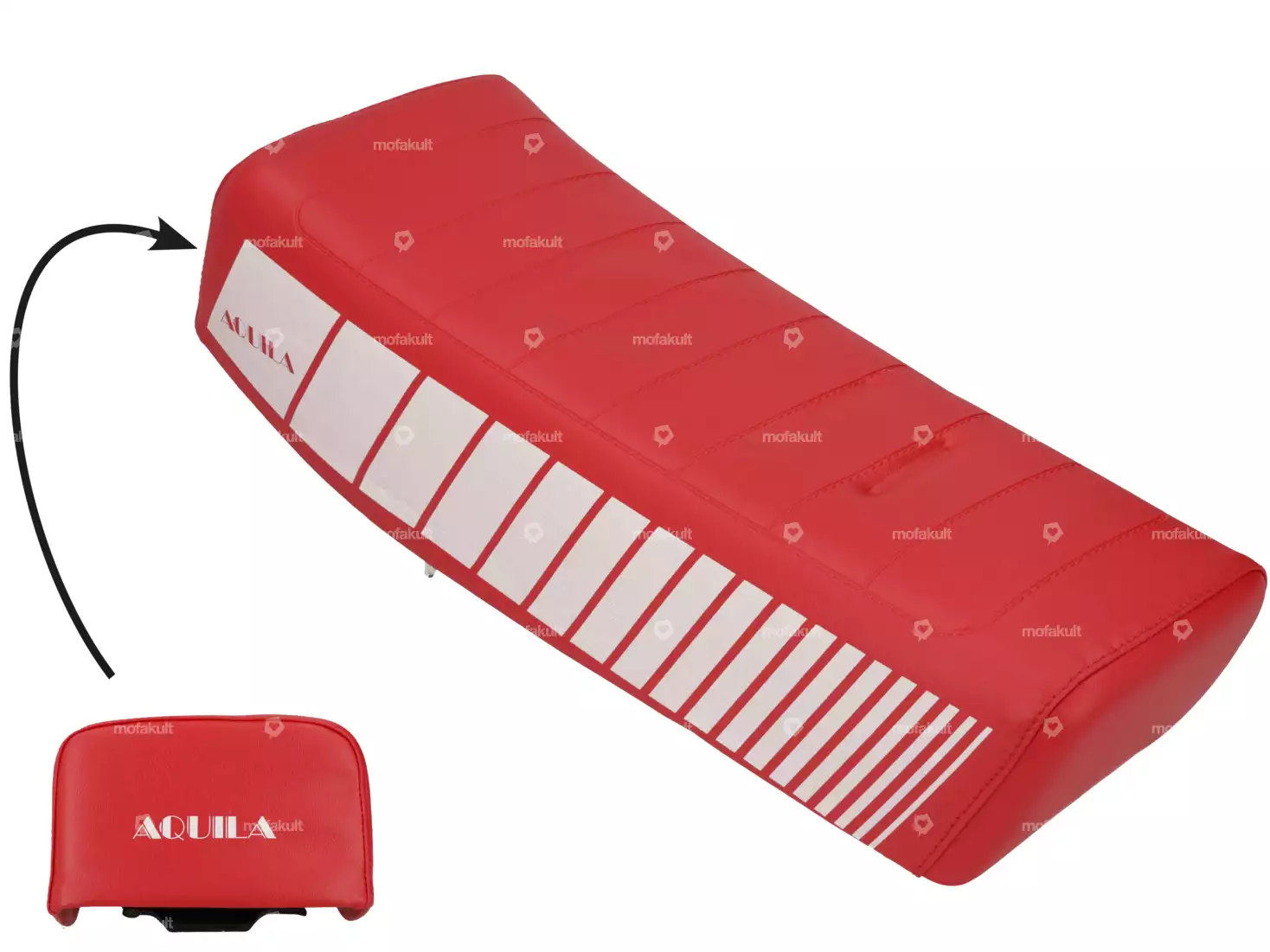Aquila Sitzbank rot / weiss NOS | Piaggio SI | mofakult