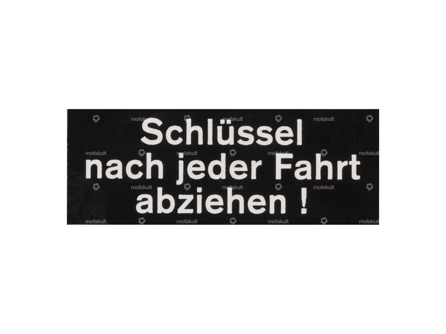 Aufkleber Cockpit «Zündschlüssel abziehen» | Hercules Prima, Optima ...