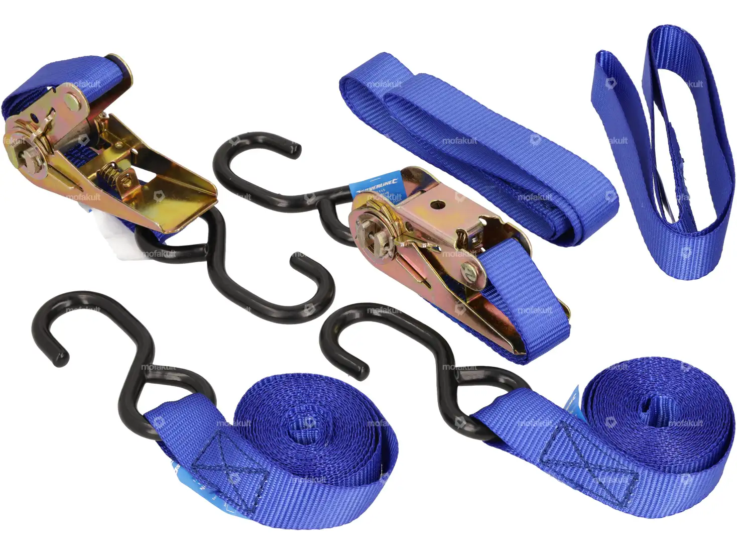 Spanngurt-Set 25 mm x 3 m Ratsche & Spannlaschen 6-tlg. | mofakult