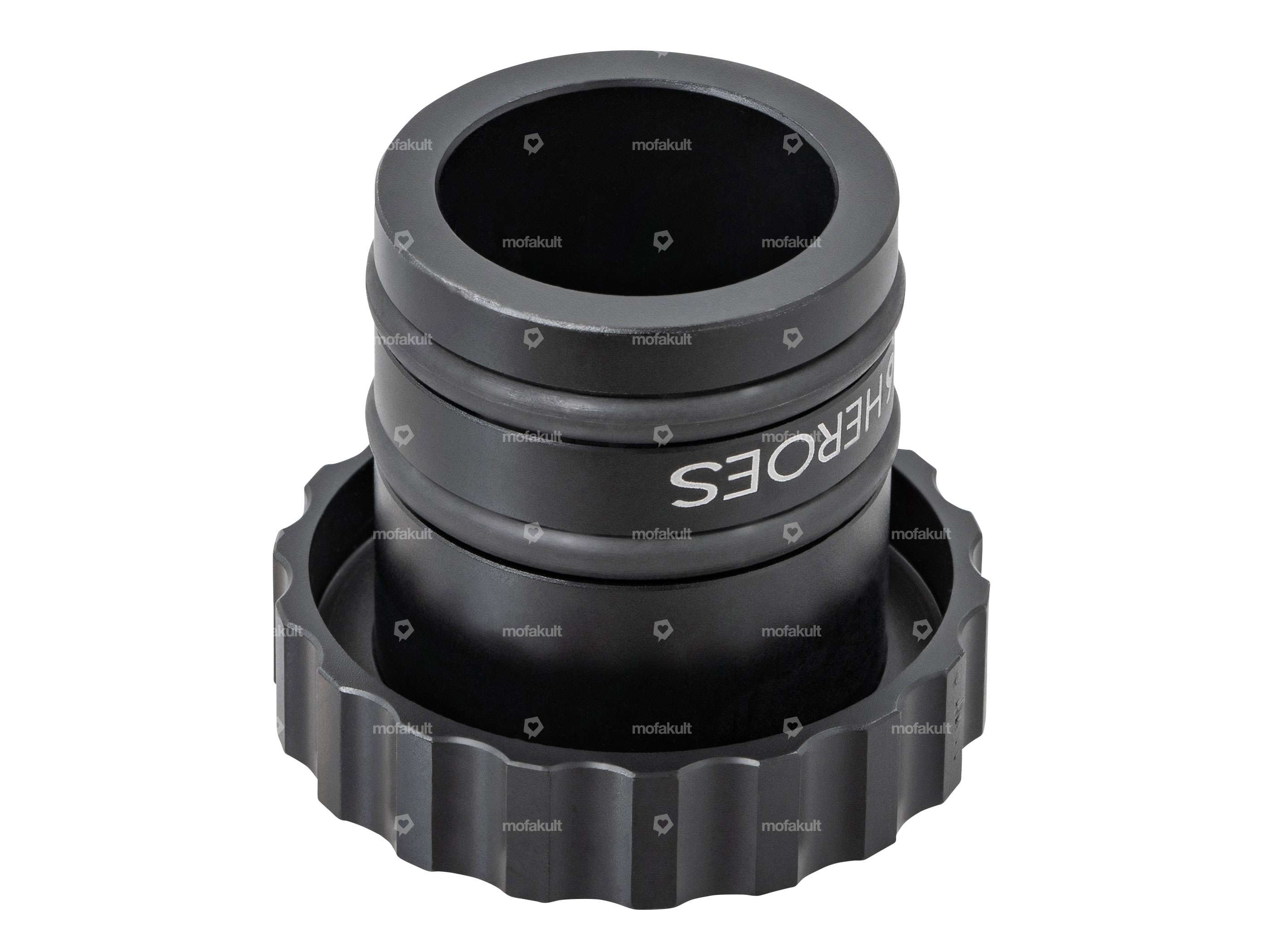 66HEROES Tank cap "66HEROES" corrugated black | Piaggio Ciao, Bravo | mofakult